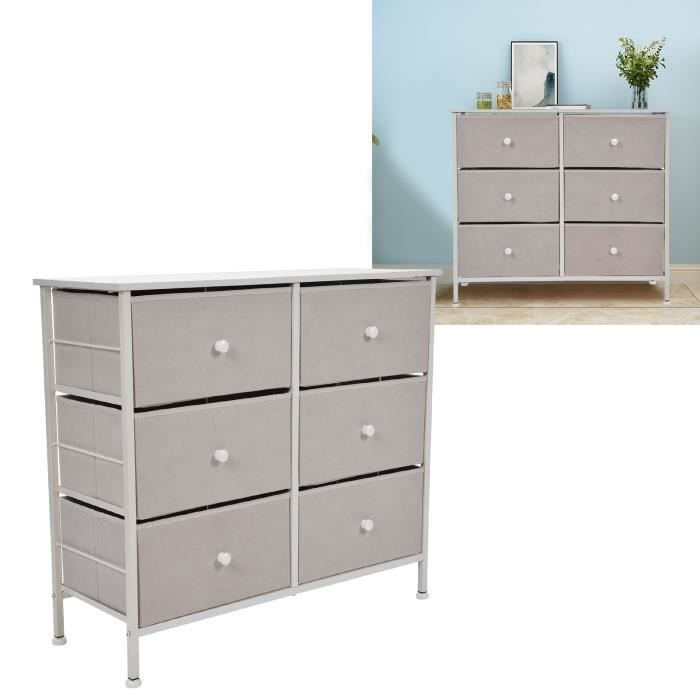 GXU Commode en non tissé, coiffeuse à étagères blanches, trois étagères ...