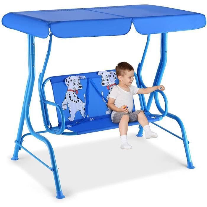 Balancelle avec Auvent Réglable pour Enfants 2 Places, Balancelle ...