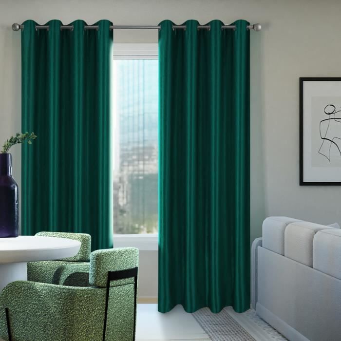 Rideaux Occultants - Elegance Geometriques - Vert - 140x260cm ...