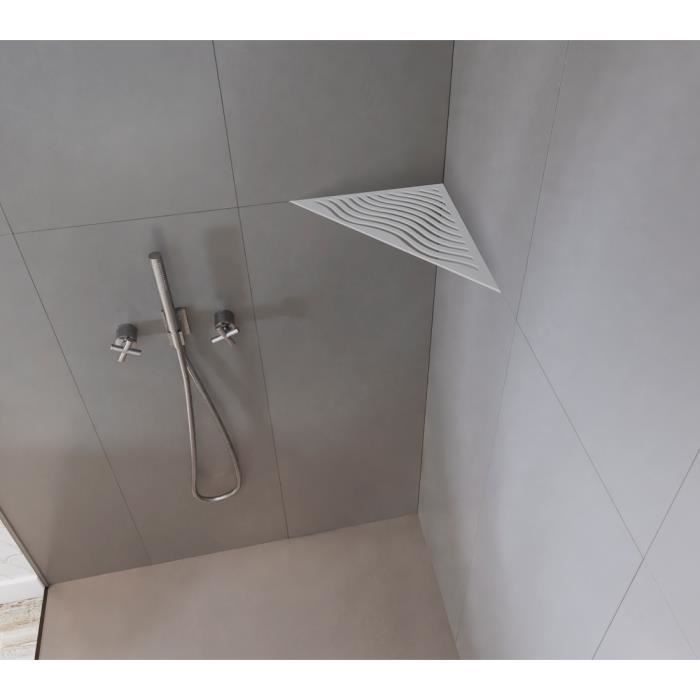 Tablette d'angle douche Blanc mat Aqua - triangle - Cdiscount Bricolage