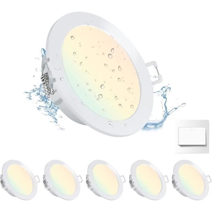 Lot De 6 Spots Led Encastrables À Intensité Variable, Spot De Plafond Réglable 3000K-4000K-6000K ...