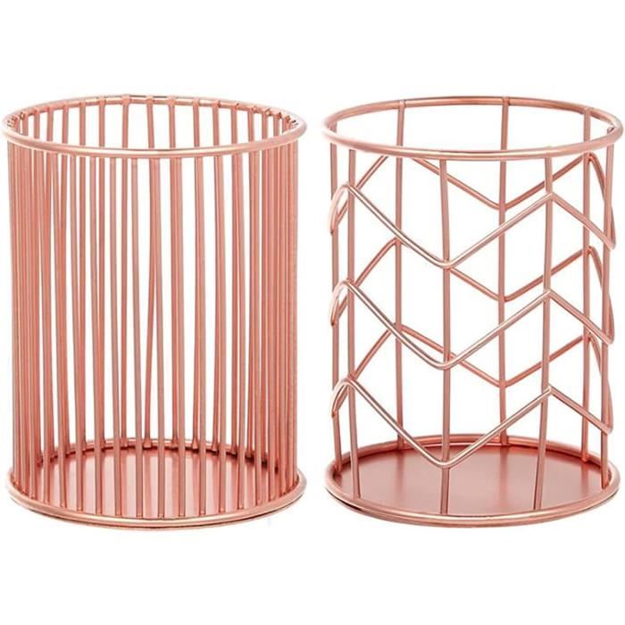 LI-2 Pièces Porte-Stylos en Maille Métallique Pot à Crayon Stylo ...