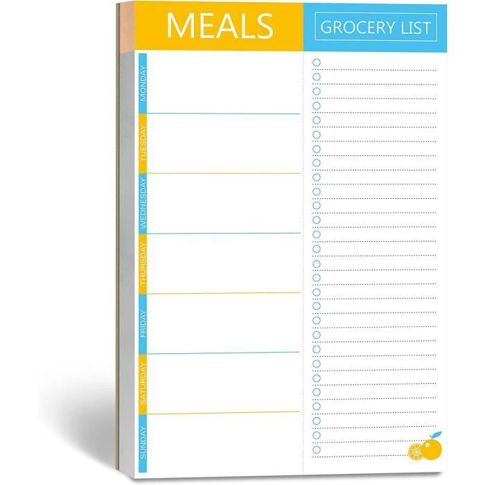 90 Pages Planificateur de repas hebdomadaire Bloc-notes avec liste de ...