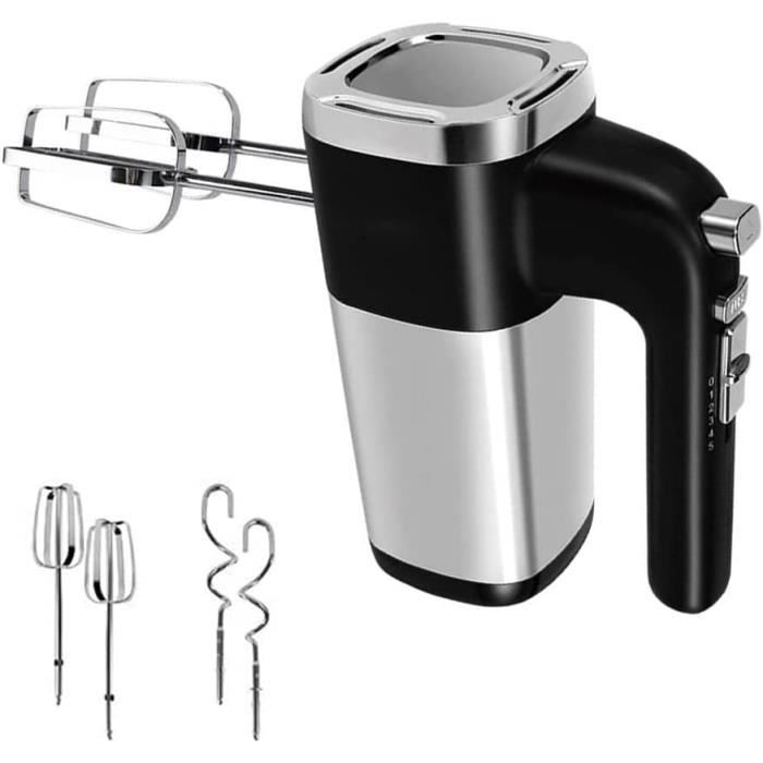 Batteur à main électrique 500 W puissant avec 5 vitesses en acier ...