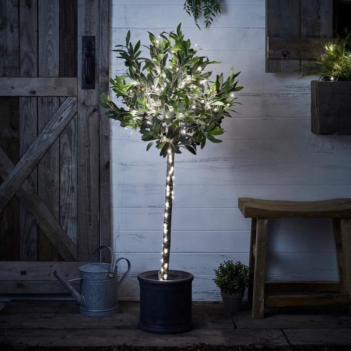 Guirlande Lumineuse Avec 200 Micro Led Blanches À Piles Pour Extérieur ...