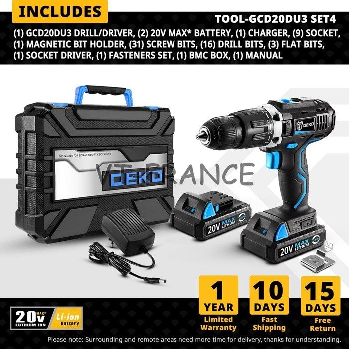 Perceuse Visseuse Sans Fil Pro 20V, Modele: GCD20DU3 SET3 - Cdiscount ...