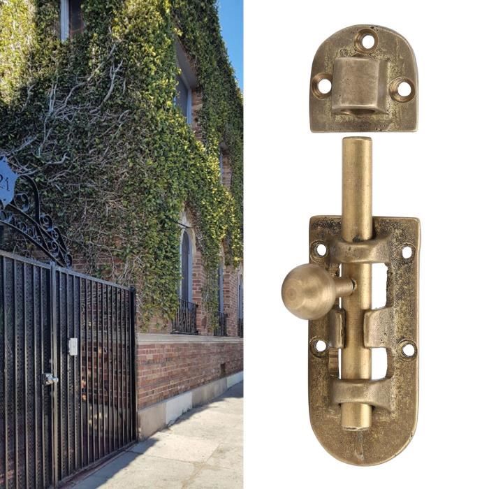 Dioche Verrou de porte vintage en laiton pour portes en bois - serrure ...