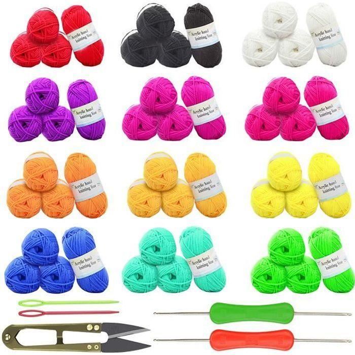 Lot de 48 Fils de Crochet en Acrylique - HAOPYOU - Pour Tout Tissage ...