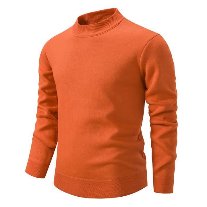 Pull Homme En Tricot Doublé Polaire Chaud Col Rond Casual Pullover ...