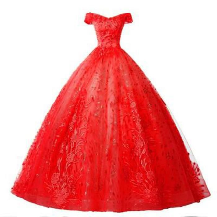 Quinceanera Robes, Off Épaule Robes De Fête, Prom Red - Cdiscount Prêt ...