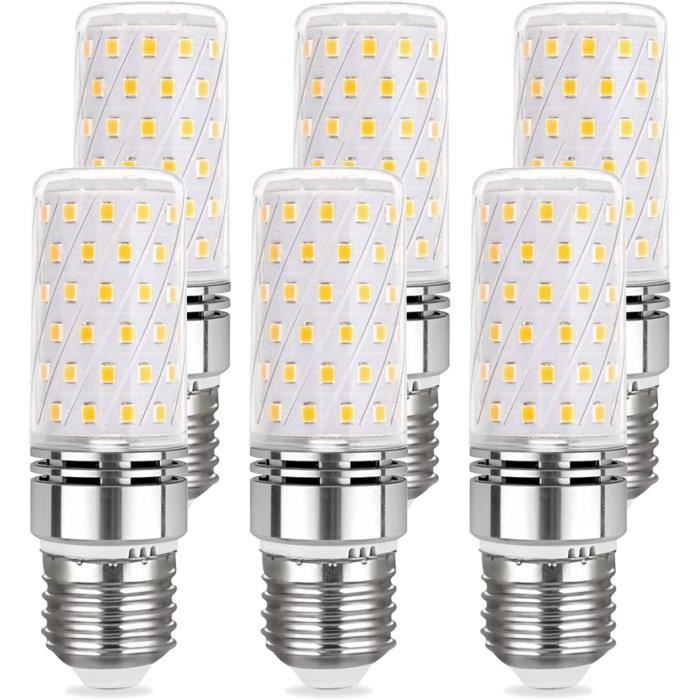Ampoule E27 Mais LED 12W Blanc Chaud 3000K, Lot de 6,1450LM, 360° Lumière, Équivalent Halogène ...