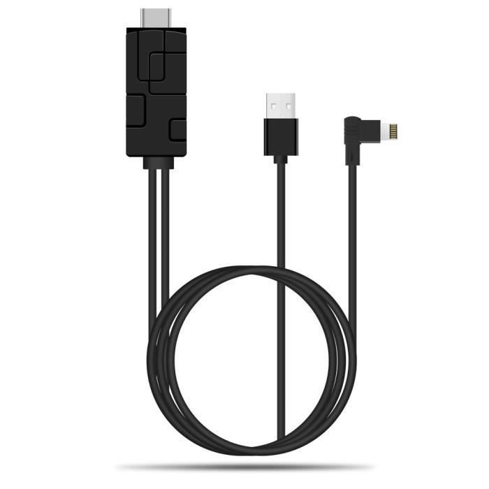 Câble iPhone 1.6M Cable Lightning vers HDMI 1080P HDTV MHL Adaptateur ...