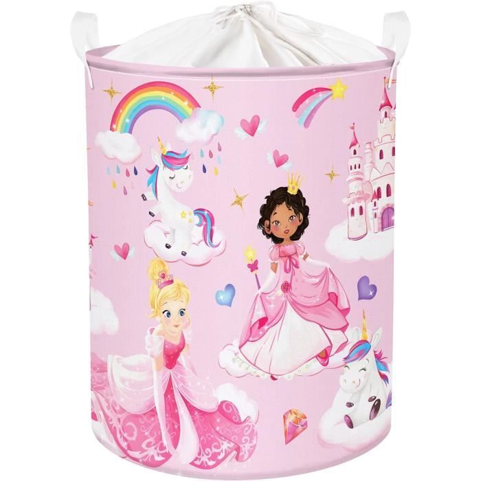 Clastyle 45L Corbeilles à Linge Filles Rose Princesse Licorne Arc-en ...