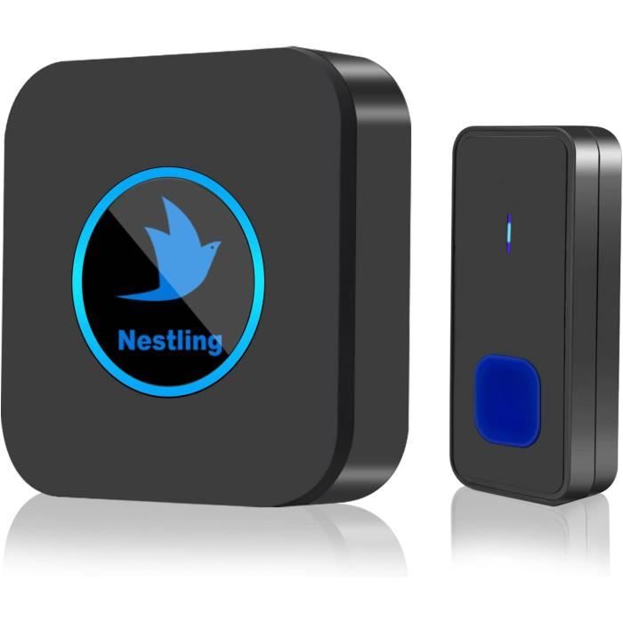 Sonnette de porte sans fil, étanche IP55 avec 5 niveaux de volume et 55 ...