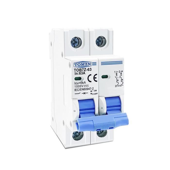 Disjoncteur 2P Dc 1000V Mini Disjoncteur Solaire 3A 6A 10A 16A 20A 25A 32A 40A 50A 63A Dc Mcb ...