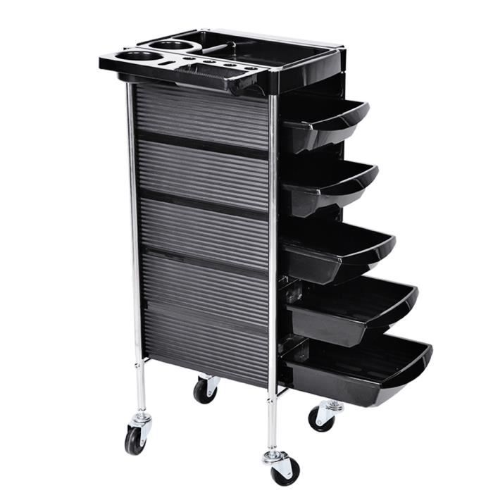 Chariot de Rangement Coiffure 5 plateaux Trolley pour Salon de Beauté ...
