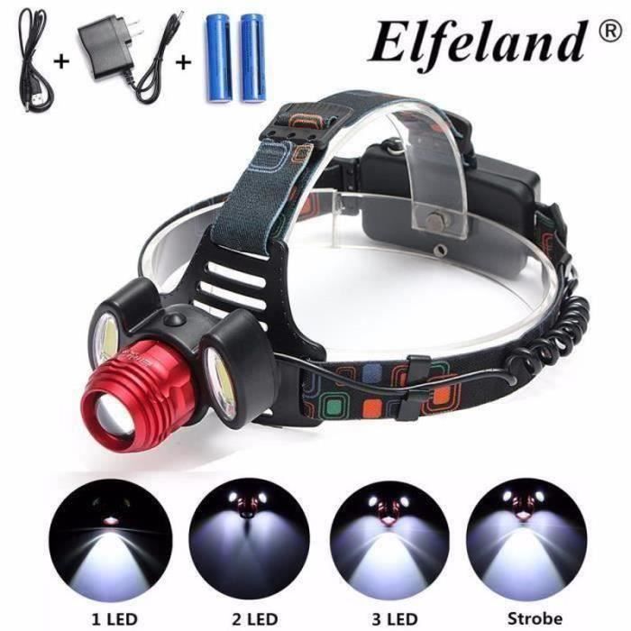 BO Elfeland 10000Lm T6 LED 2 COB Rechargeable Lampe Frontale Phare ...