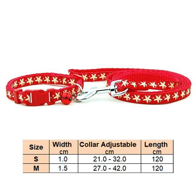 GRELOT CLOCHE,Red Starfish-M--Collier Pour Chien Et Chat, Laisse ...