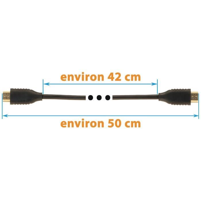 Cable Hdmi Court,50Cm-4K,Arc,Ultra Hd,Ethernet,High Speed-Noir,Pour Tv ...