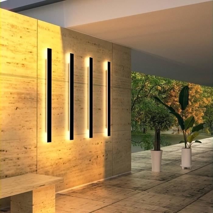 Applique Murale Exterieur Longue, Led Dimmable Aplique Extérieure Avec ...