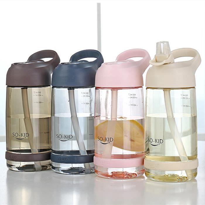 GOURDE,Bleu-1000ml--Bouteille'eau Portable avec paille en plastique ...