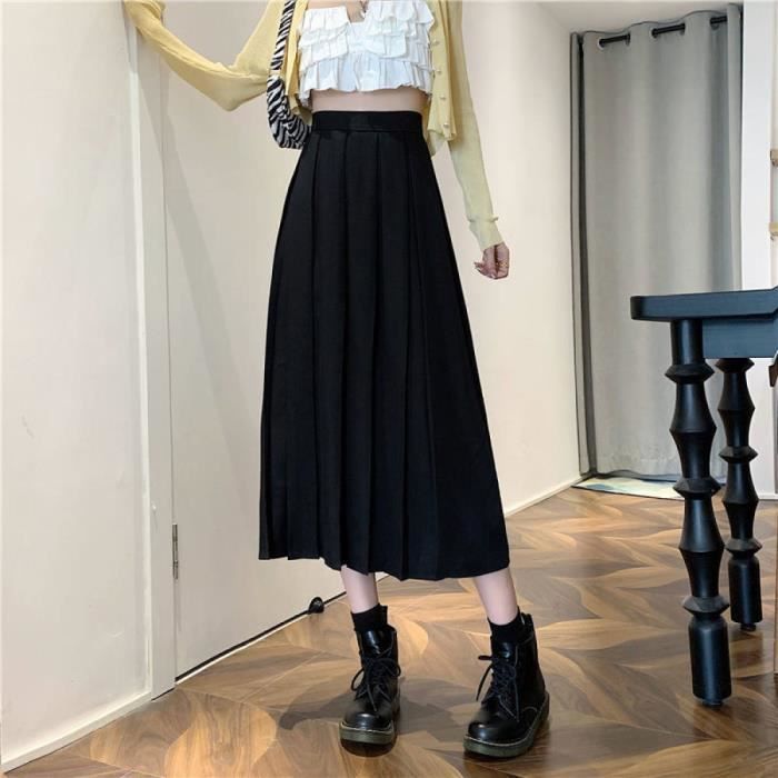 Costume Noir Plisse A-Ligne Jupes Longues Femmes - Style Classique ...