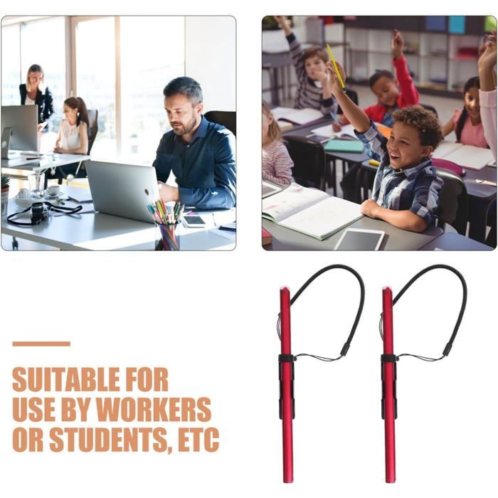 2 Pièces Laisse De Stylo Rétractable Avec Clip Adhésif Et Ressort ...