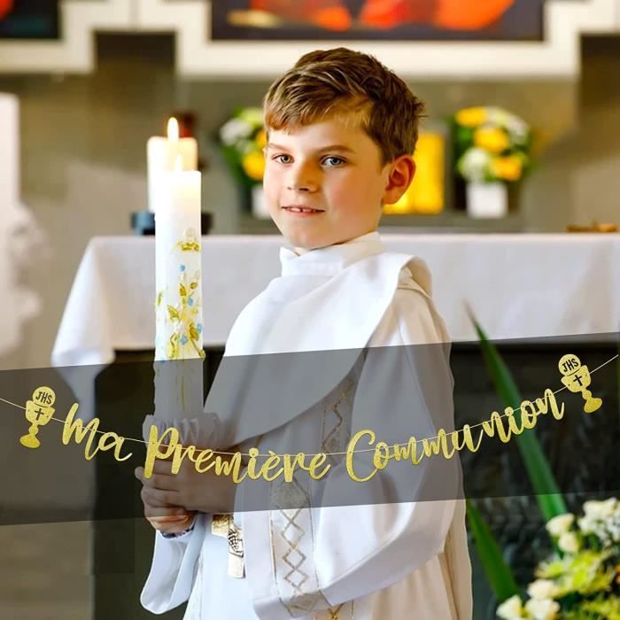 Ma Première Communion Bannière Banderole Baptême Pailleté Papier ...