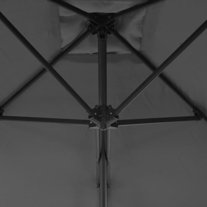 PAL-Parasol d'extérieur avec mât en acier 250 x 250 cm Anthracite ...