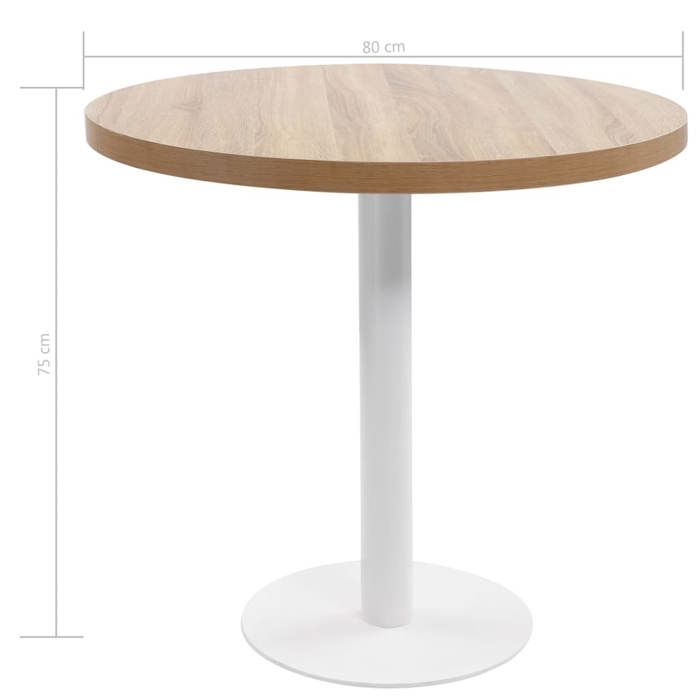 VidaXL Table de bistro marron clair 80 cm MDF 286423 - Cdiscount Jardin
