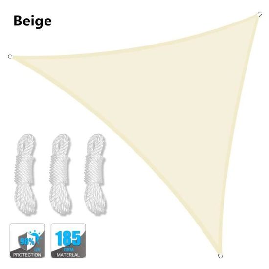 BEIGE - 360x360x360CM - Yeahmart-Pare-soleil triangle S64, Protection ...