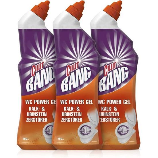 Cilit bang WC Power Gel anti-calcaire & urine Destroyers, nettoyant WC ...