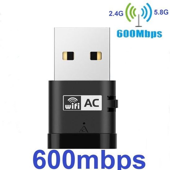 Adaptateur USB Wifi 5G - Black - 600M - 300-1300Mbps - Bluetooth 5.0 ...