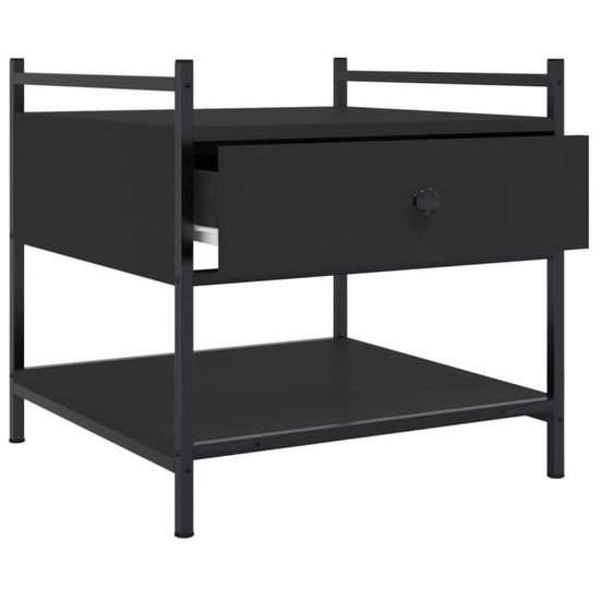 ZHUO Table basse noir 50x50x50 cm bois d'ingénierie Bon qualité ...