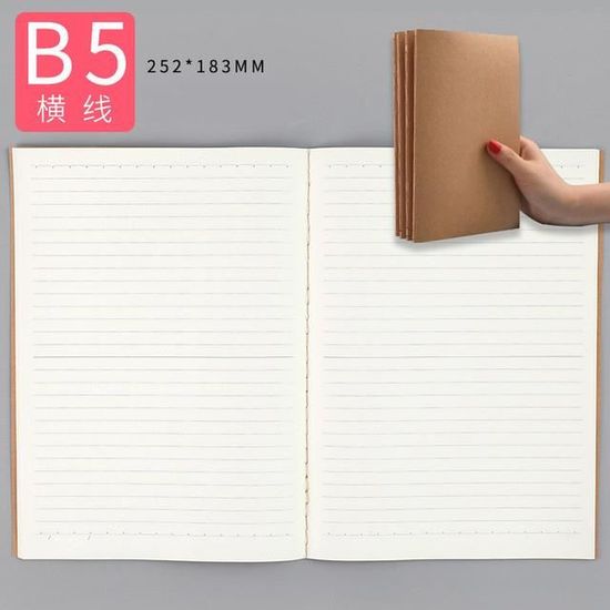 CARNET DE NOTES,E--Bloc notes à feuilles mobiles B5 A5, 40 feuilles de ...