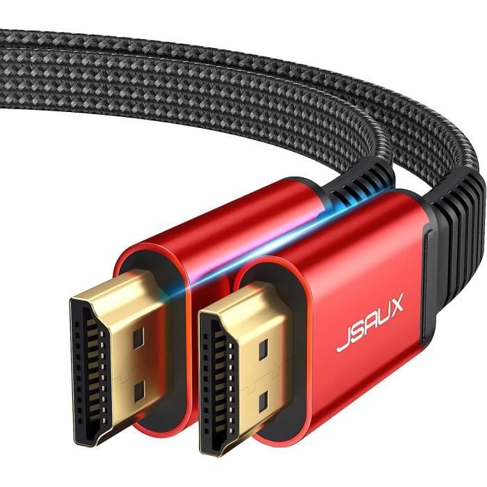 Câble hdmi 4k 3meter, fil plat câble hdmi 2.0 nylon tressé support ...