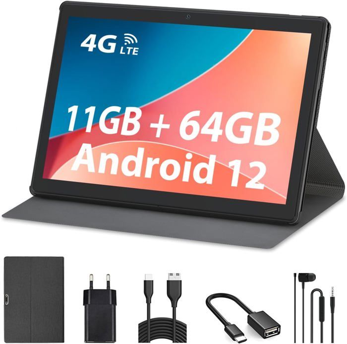 Tablette Tactile 10 Pouces Android 12 Tablette Avec Lte Et Wif,11 Go Ram,64 Go Rom/Tf 1Tb,Octa ...