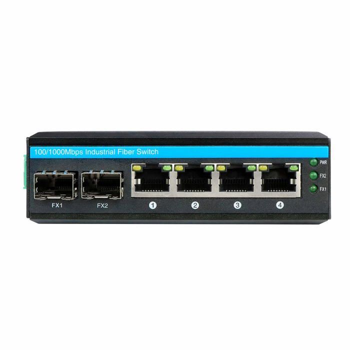 Commutateur Réseau PoE Industriel Gigabit 6 Ports avec Montage sur Rail DIN IEEE802.3at-30W/Port ...