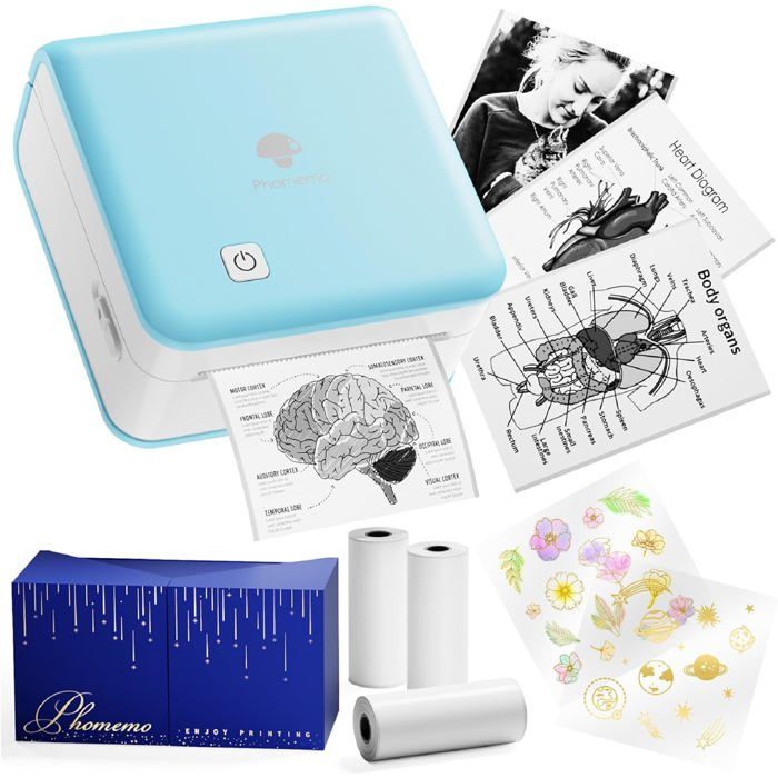 Phomemo Mini Portable Printer - P2S 300 dpi Thermal Photo Printer, Mini ...