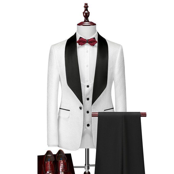 Costume Homme 4 Pièces Fit Formel Smoking de Mariage Affaires Soirée ...