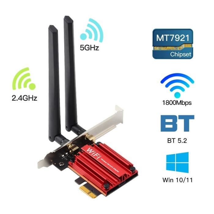 PCE-AX1800 - Carte réseau double bande Intel AX210 Wi Fi 6E, 3000 mb-s ...