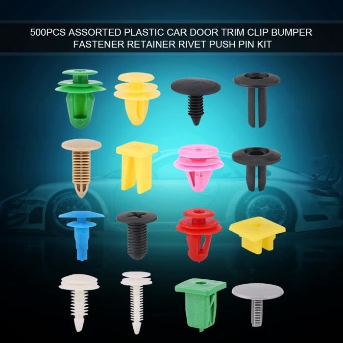 Qiilu 500pcs Clips Agrafe Rivets en Plastique Fixation de Protection ... Qiilu 500pcs Clips Agrafe Rivets en Plastique Fixation de Protection ...