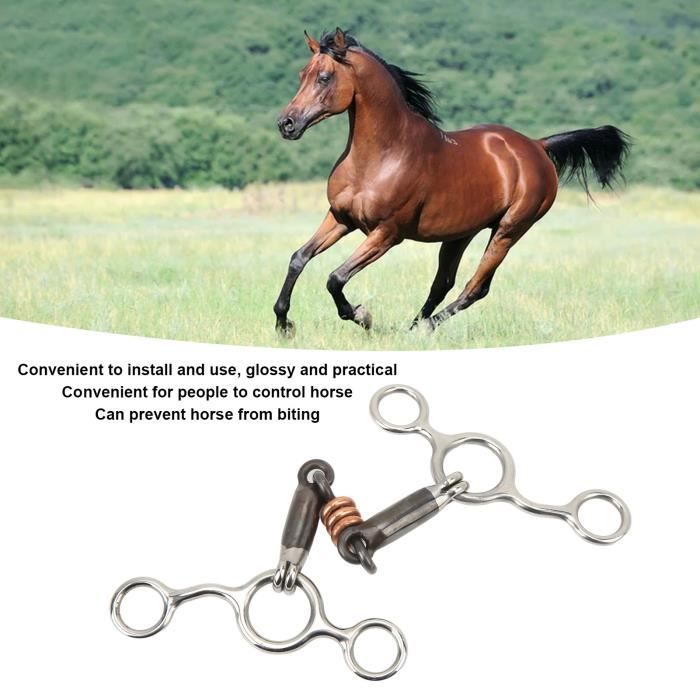 Anneau de bâillon de cheval de 145 mm Cheval Gag Ring Snaffle En Acier Inoxydable Laiton 145mm ...