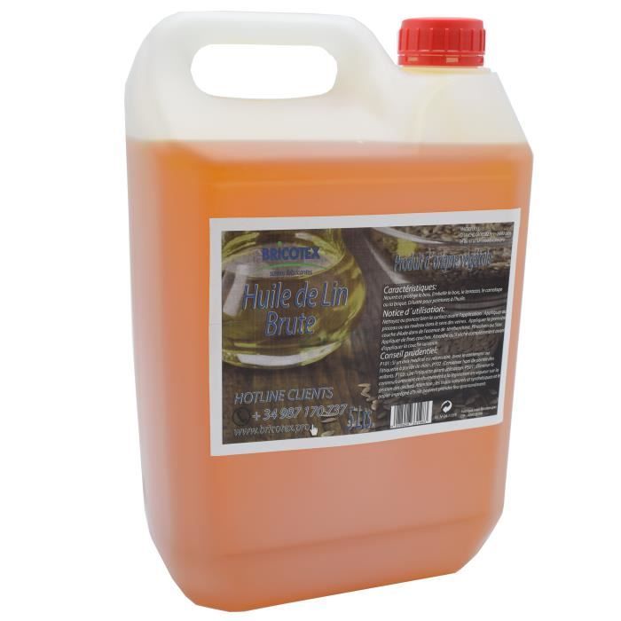 Huile de lin brute pour protéger le bois 5 litres - Cdiscount Bricolage