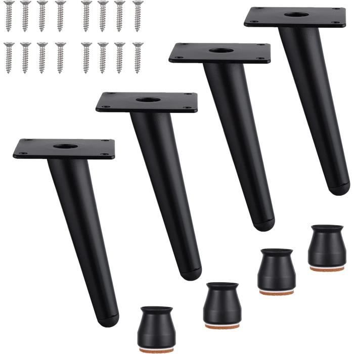4 Pièces Pieds de Meubles 15 cm Noir, Pieds de Table Basse en Metal Vintage Pieds de Table ...