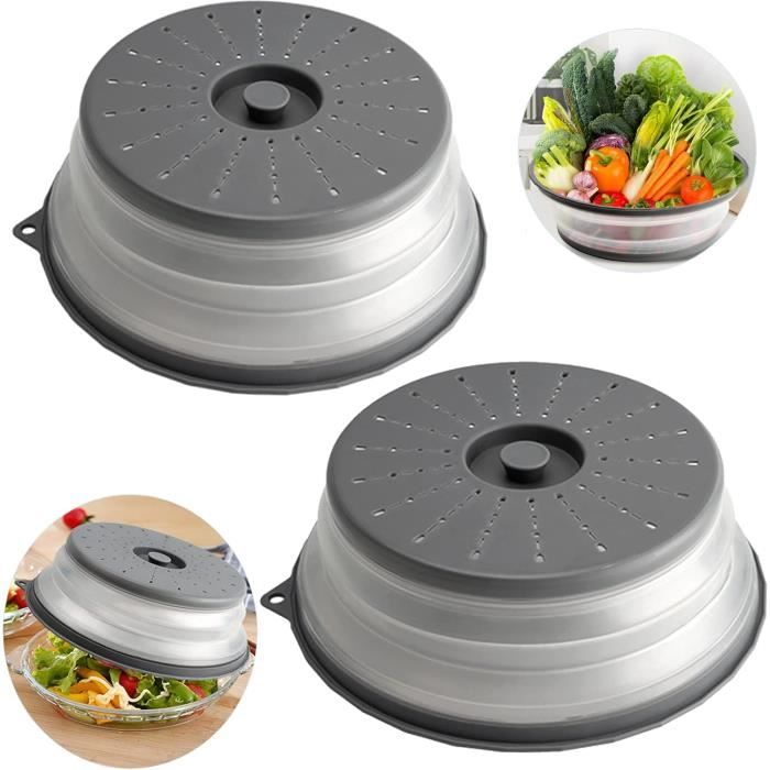 2 Pièces Cloche Micro Onde,Cloche Micro-Onde 28Cm, 3 En1-Cloche Pour ...