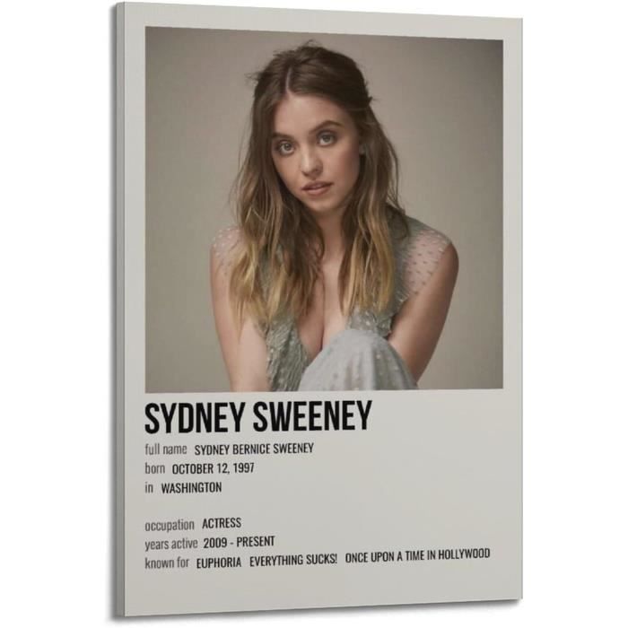 Sydney Sweeney Art Toile Sexy Poster Art Salon Chambre Poster Peinture ...