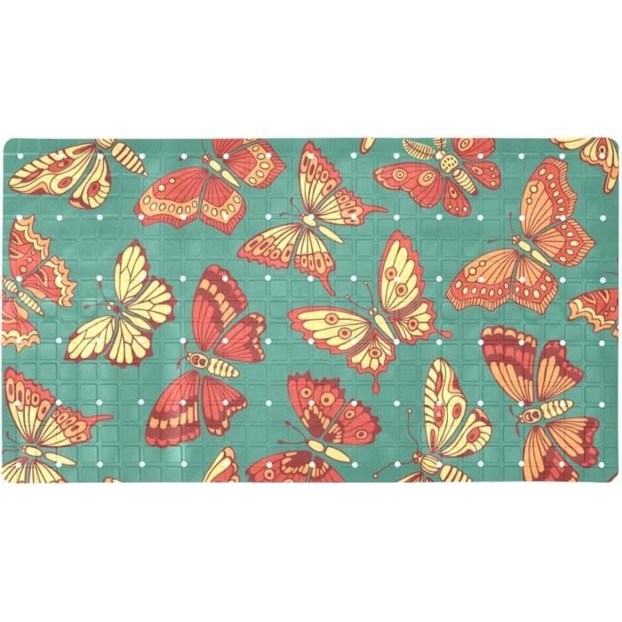 Tapis de bain ovale pour baignoire Motif papillon coloré 40 x 70 cm[399 ...