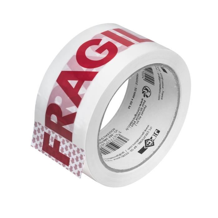 ROULEAU D'ADHESIF"FRAGILE" 50 mm x 66 m - Cdiscount Bricolage