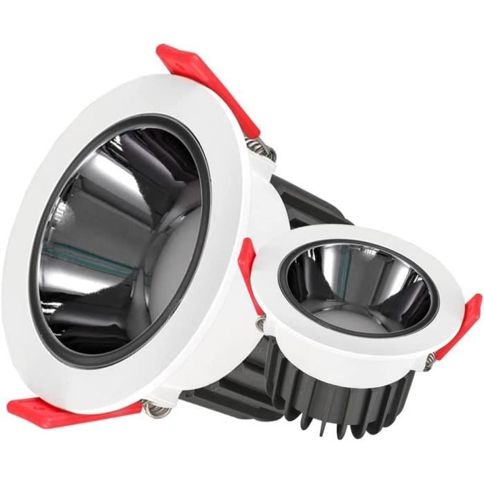 Spots Encastrés Cob Led Spots De Salle De Bain Étanches Baffle Trim